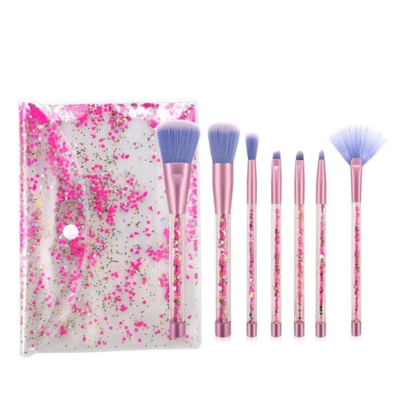 Makeup | New 7pc Glitter Makeup Brush Set Wbag | Poshmark